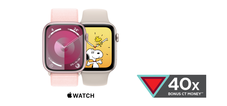 40X¹ BONUS CT MONEY® ON APPLE WATCHES | SportChek