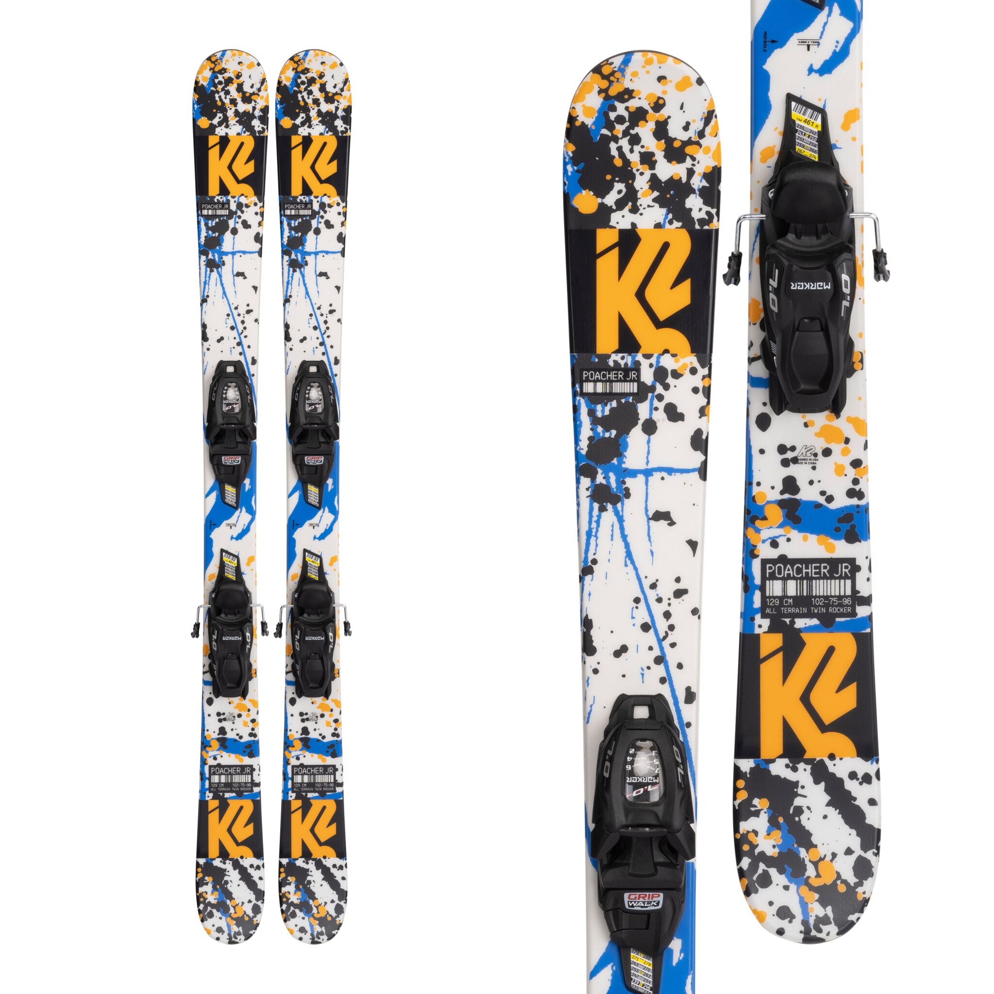 K2 Poacher Junior Skis 2021/22 & Marker FDT 7.0 Bindings | Sportchek