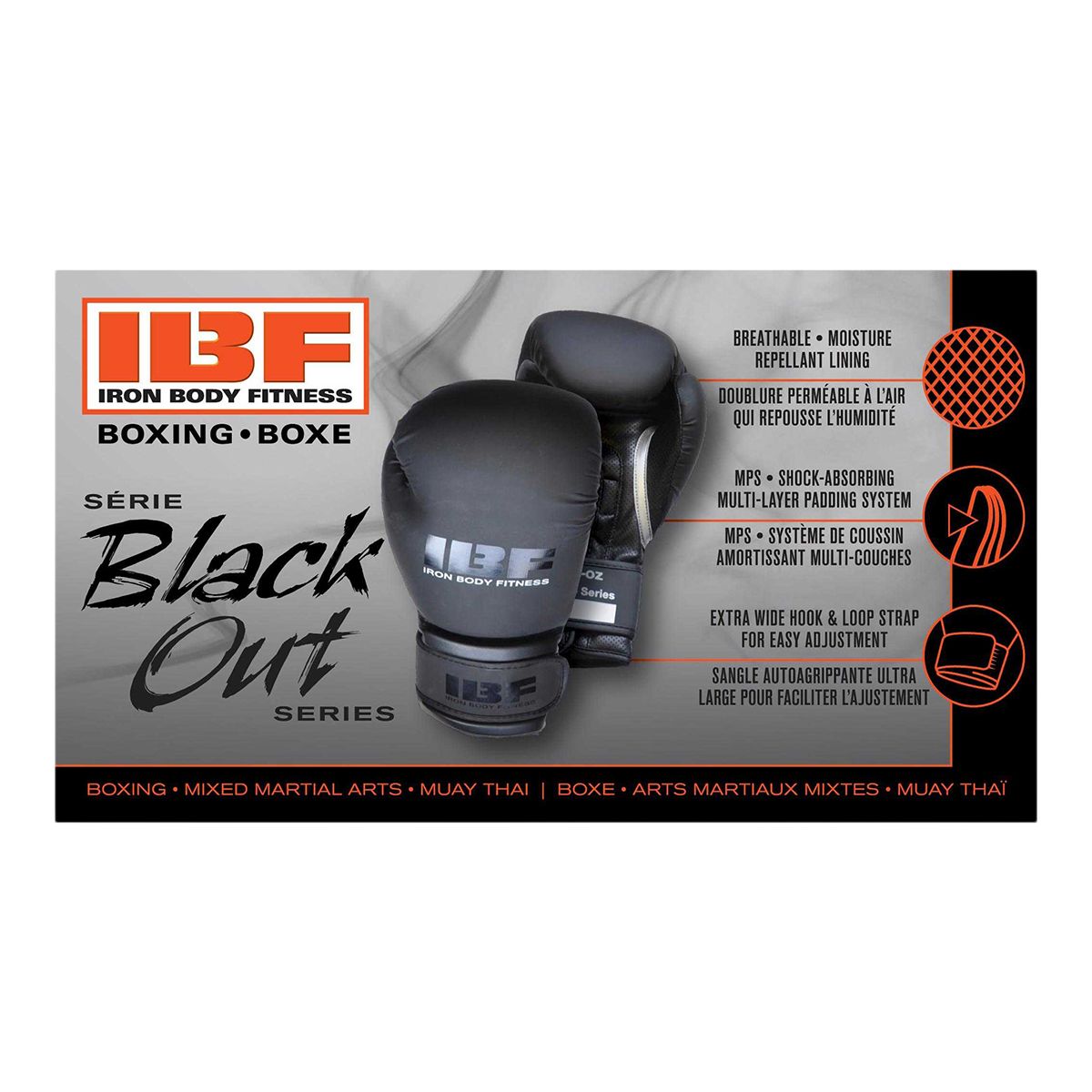 Iron Body Fitness Blackout 14 oz Boxing Gloves | Sportchek