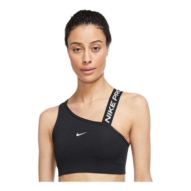Nike Women's Swoosh Pro Asymmetric Sports Bra, Medium Impact, Removable ...