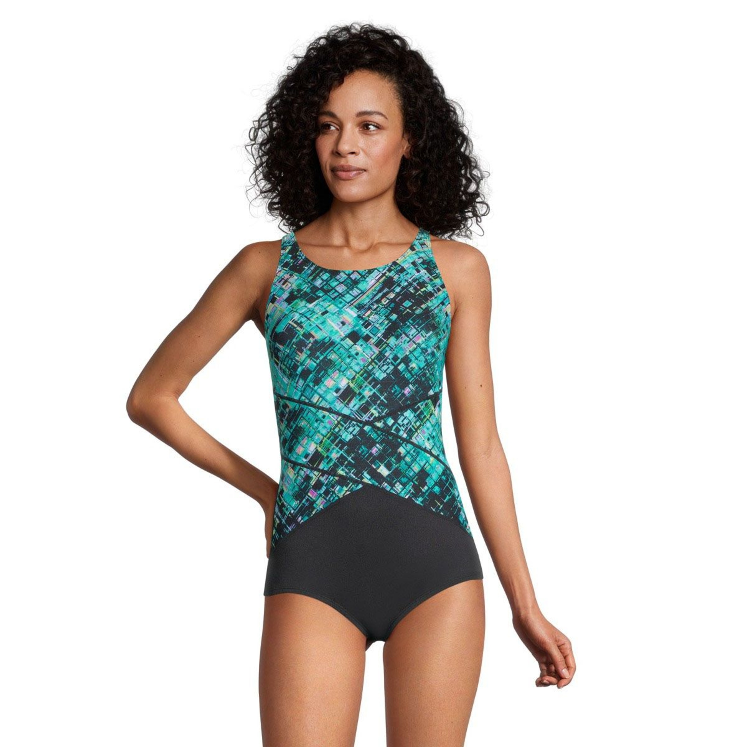 Gabar Womens Digital Print High Neck One Piece Swimsuit Sportchek