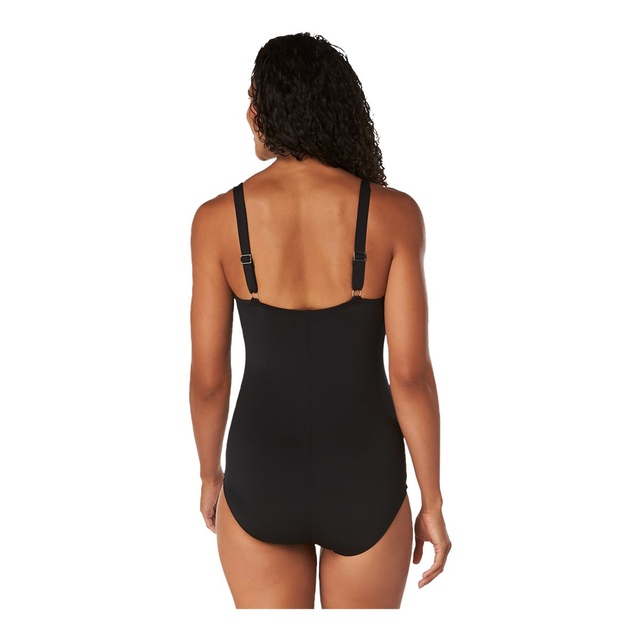 Speedo Womens Solid Shirred Tank One Piece Swimsuit Sportchek