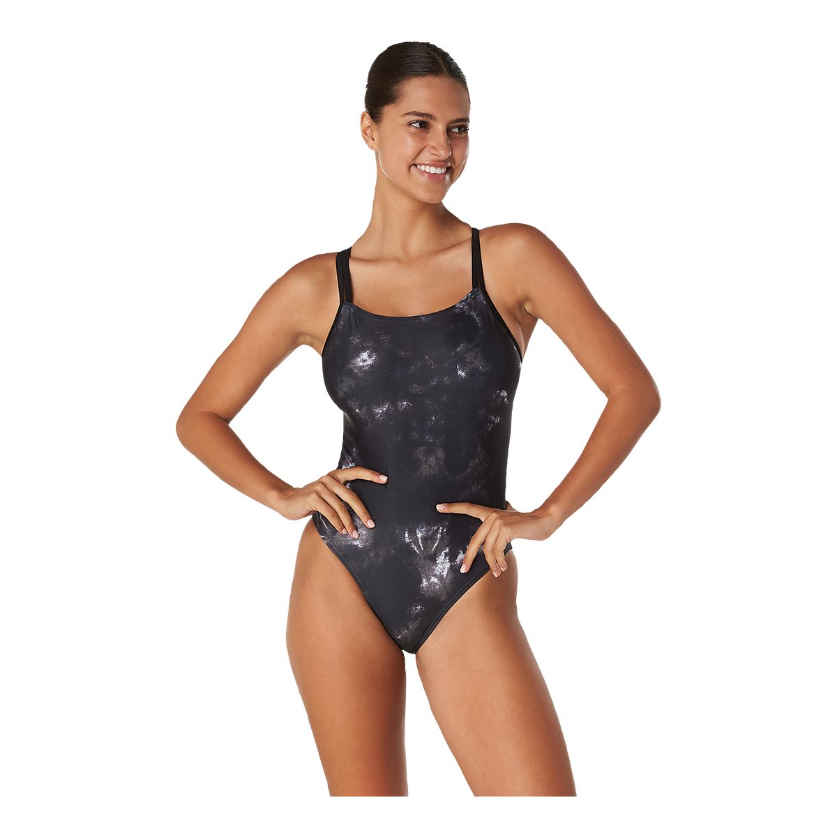 Speedo Womens Printed Volt Back One Piece Swimsuit Sportchek