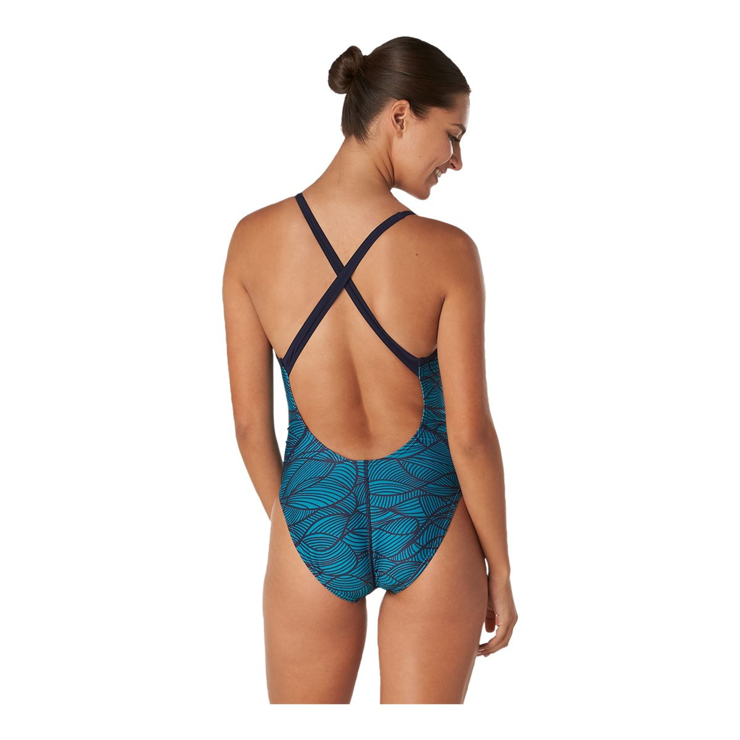 Speedo Womens Printed Relay Back One Piece Swimsuit Sportchek