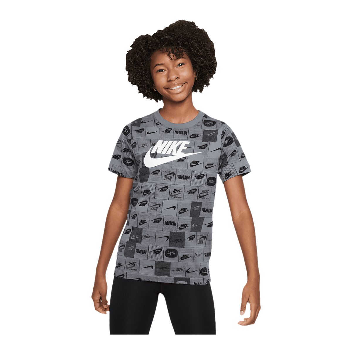 Nike Boys' Club Seasonal HBR All Over Print T Shirt | SportChek