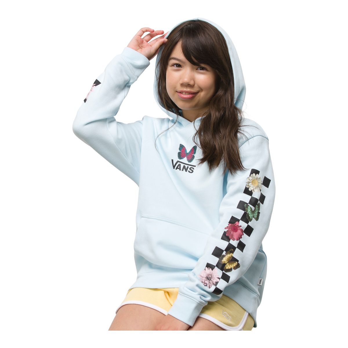 Vans Girls' Butterfly Hoodie, Kids', Pullover, Cotton, Kangaroo Pocket ...