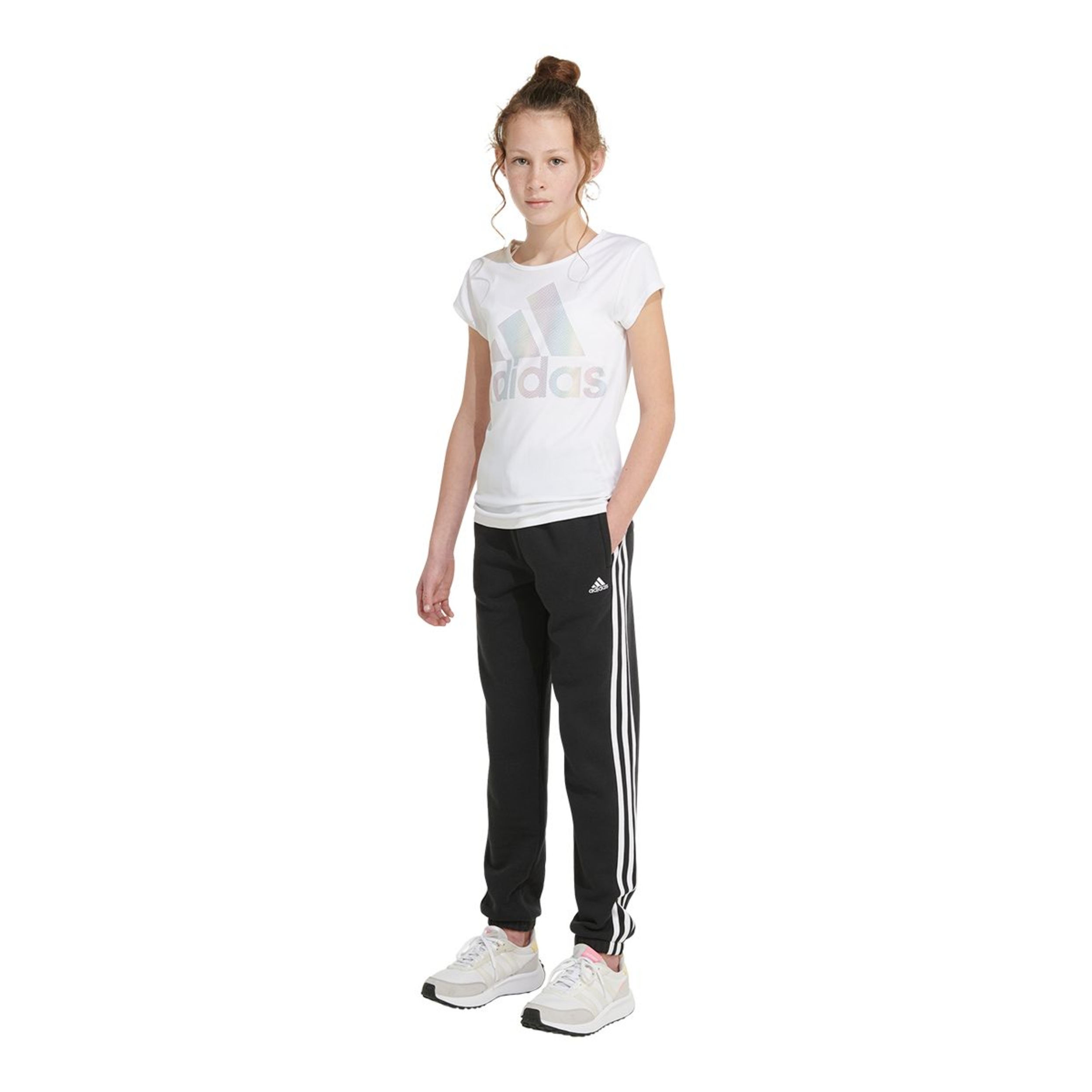 adidas Girls' 3-Stripe Fleece Pants | SportChek