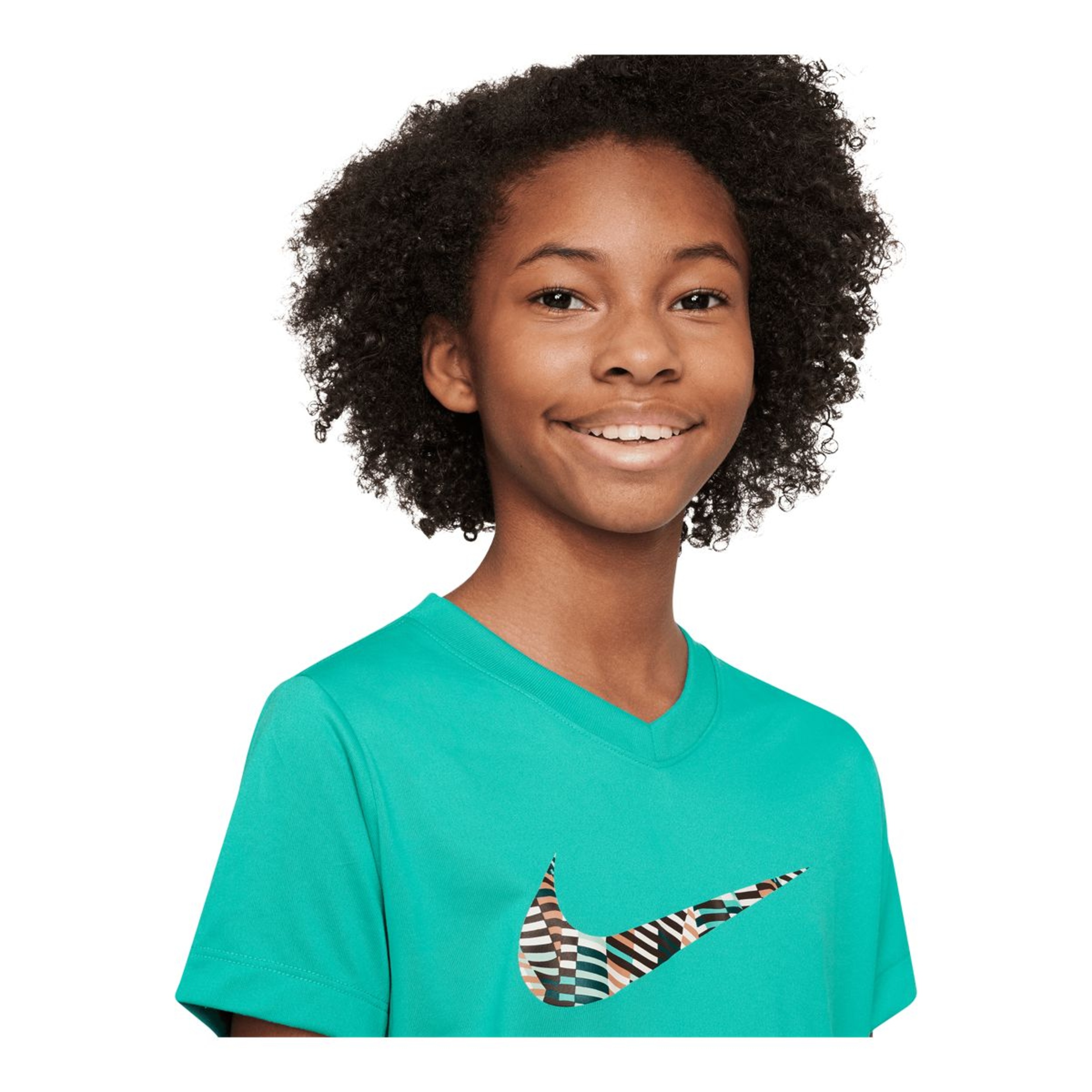 Nike Girls Dri Fit V Neck All Over Print Swoosh Sportchek