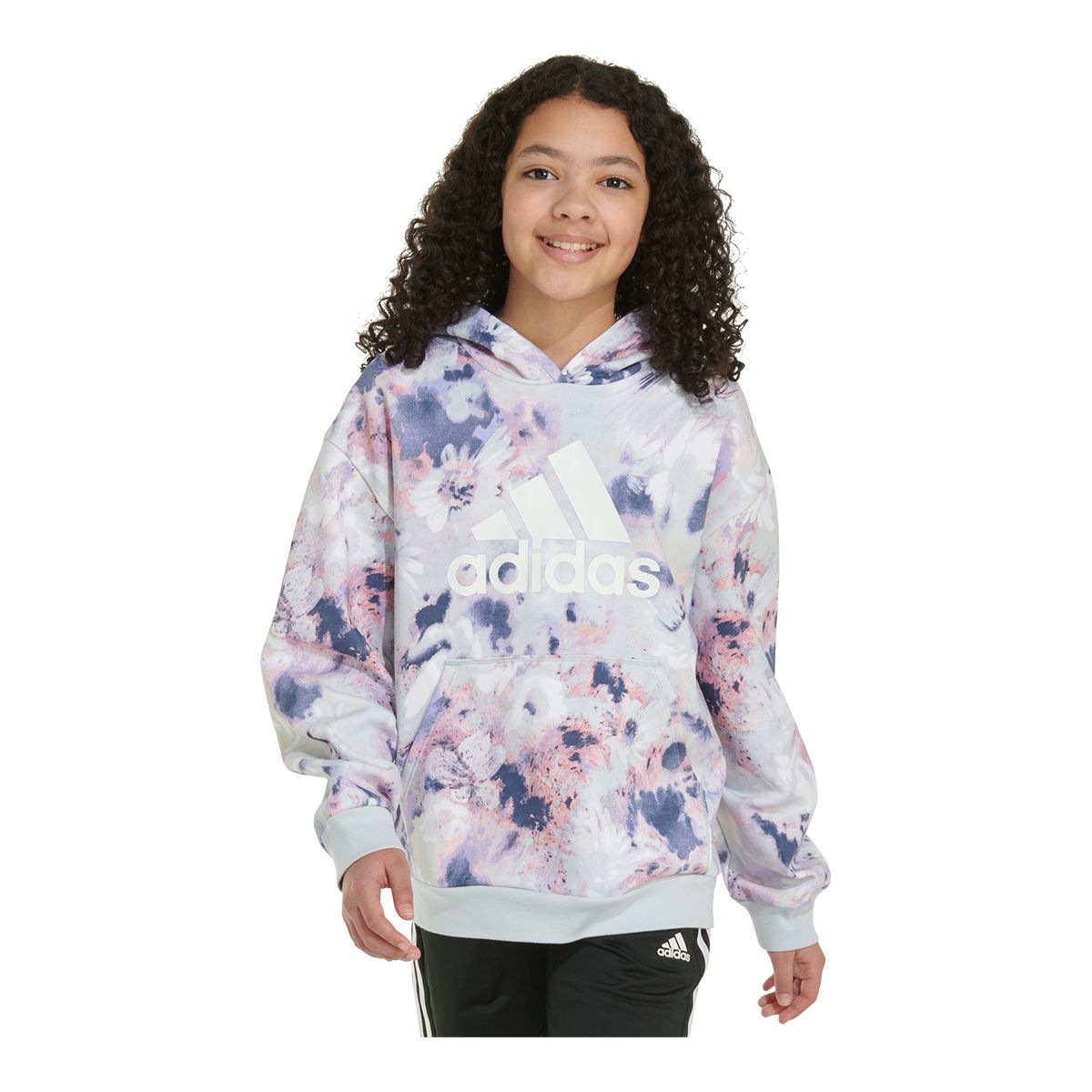 adidas Girls' All Over Print Loose Fit Graphic Hoodie | SportChek