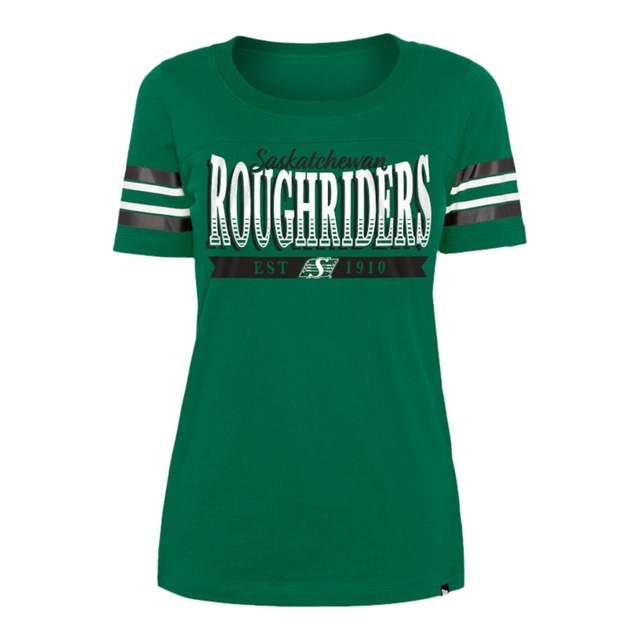 Saskatchewan Roughriders New Era Women's Stripe Sleeve Yoke T Shirt ...