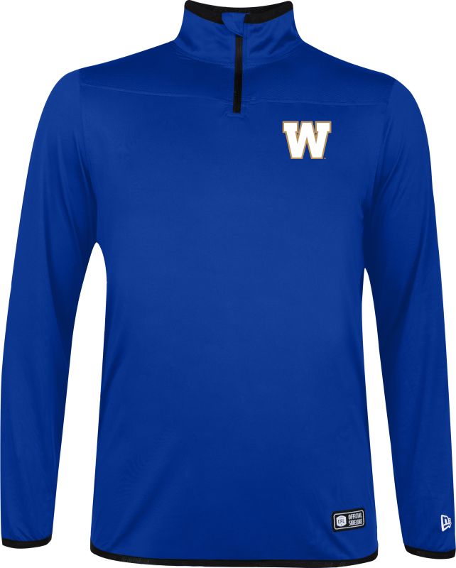 Winnipeg Blue Bombers New Era Men's Prime 1/4 Zip Long Sleeve Top ...