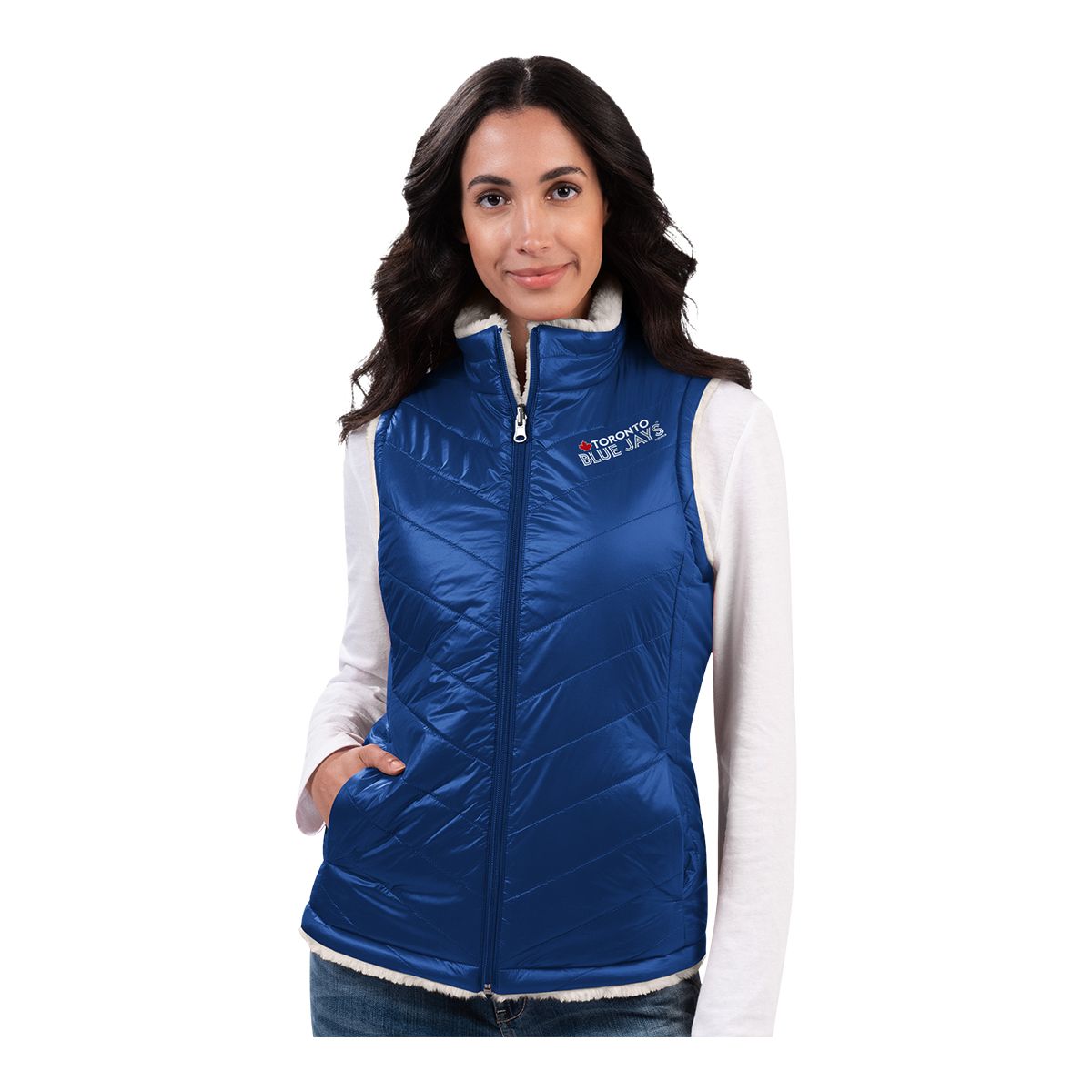 Toronto Blue Jays G-III Women's Tailgate Reversible Vest Jacket | SportChek