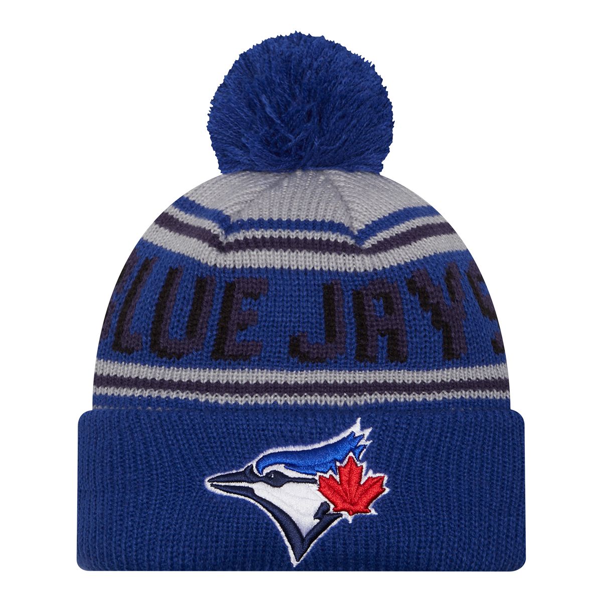 Youth Toronto Blue Jays New Era Evergreen Wordmark Pom Knit Cap | SportChek