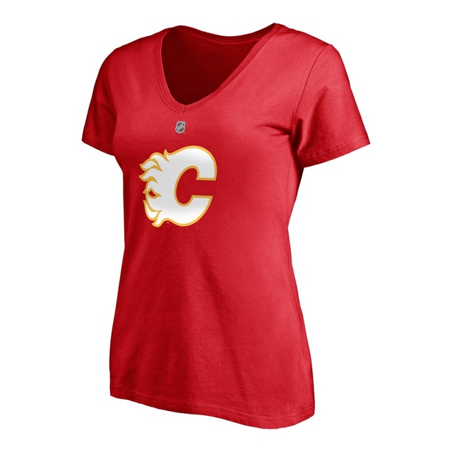 Calgary Flames Fanatics Women's Johnny Gaudreau Stacked Player T Shirt ...