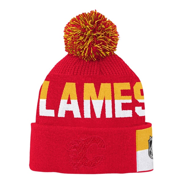 Youth Calgary Flames Outerstuff Face Off Jacquard Knit | SportChek