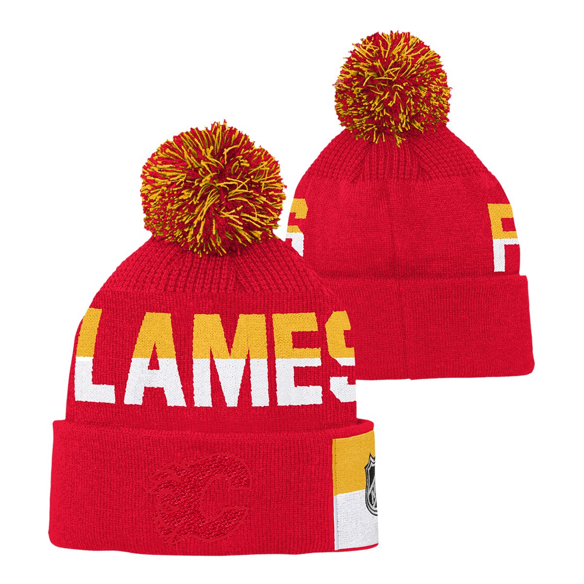 Youth Calgary Flames Outerstuff Face Off Jacquard Knit | Atmosphere