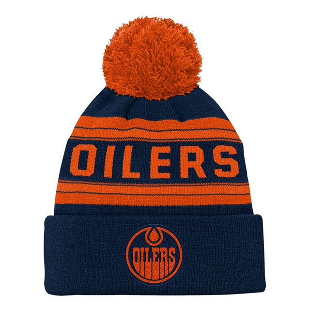 Youth Edmonton Oilers 3rd Jersey Jacquard Cuffed Pom Knit | SportChek