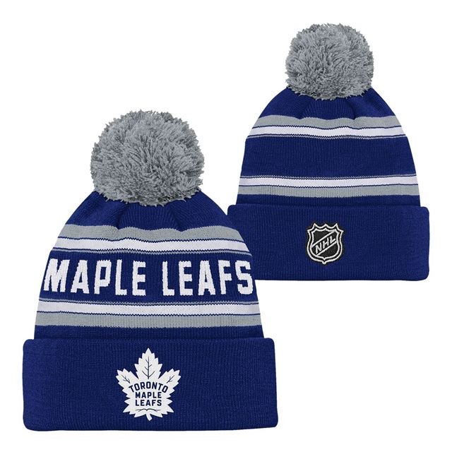 Child Toronto Maple Leafs Wordmark Jacquard Cuffed Pom Knit | SportChek