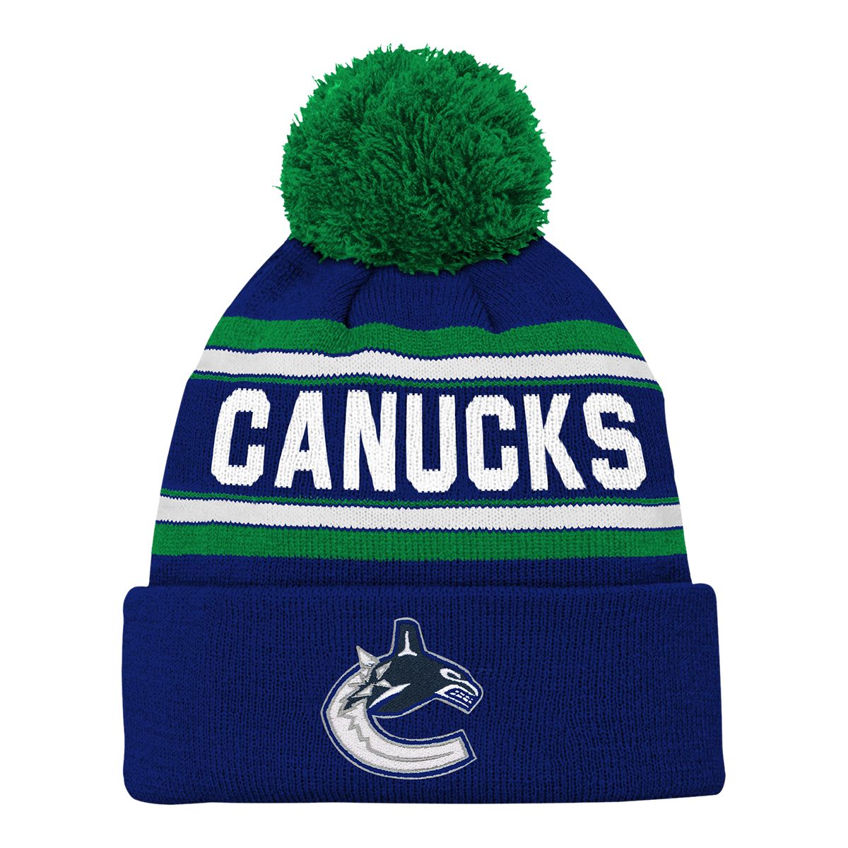 Child Vancouver Canucks Wordmark Jacquard Cuffed Pom Knit | SportChek