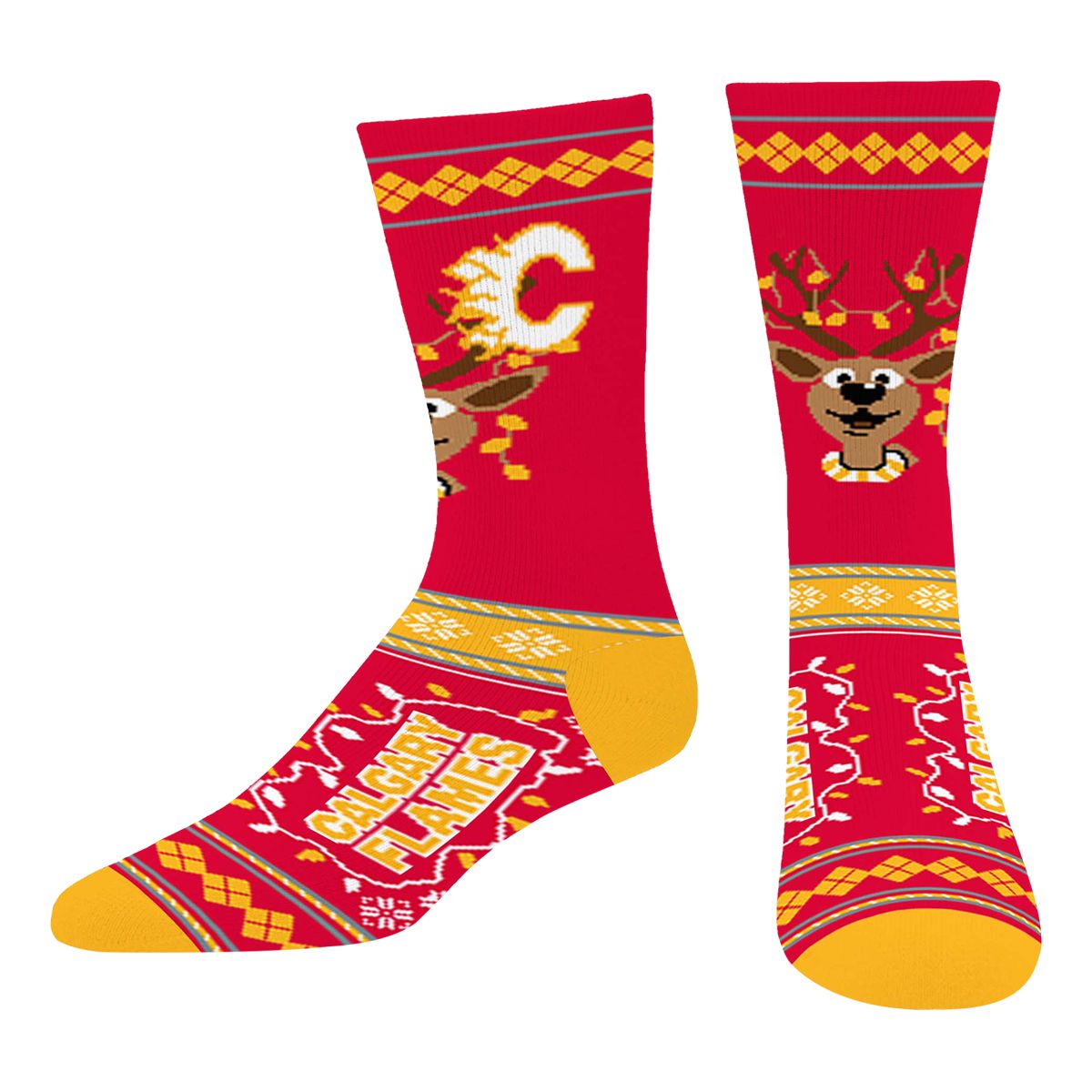 Calgary Flames Norm Smiley NHL Team Christmas Socks | SportChek