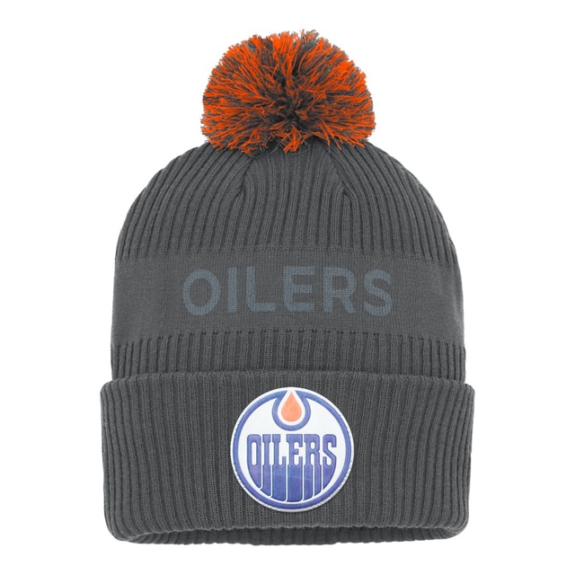 Edmonton Oilers Fanatics Authentic Pro Home Ice Cuffed Pom Knit Hat ...