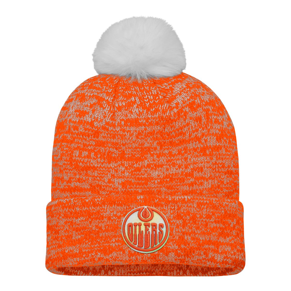 Edmonton Oilers Fanatics Women's Glimmer Cuffed Pom Knit Hat | SportChek