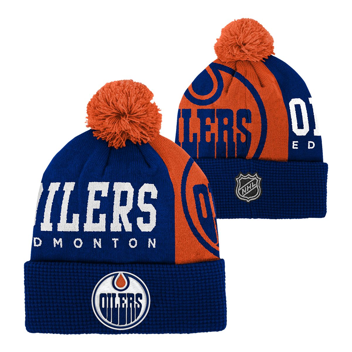Youth Edmonton Oilers Outerstuff Impact Cuffed Pom Beanie | SportChek