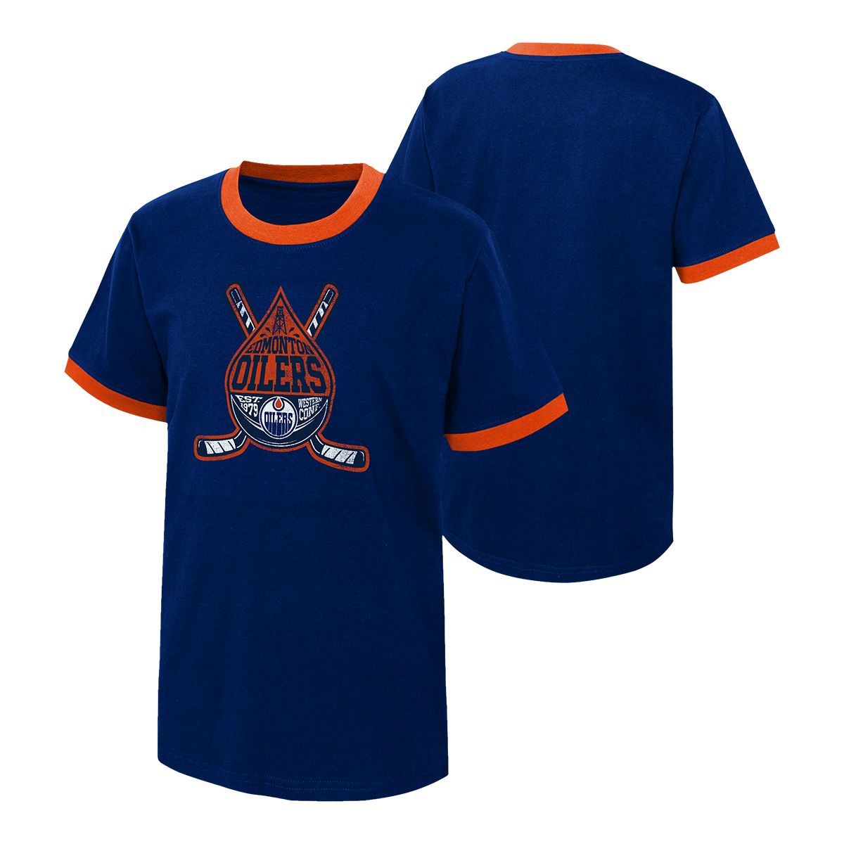 Youth Edmonton Oilers Outerstuff Ice City Neck T Shirt | SportChek
