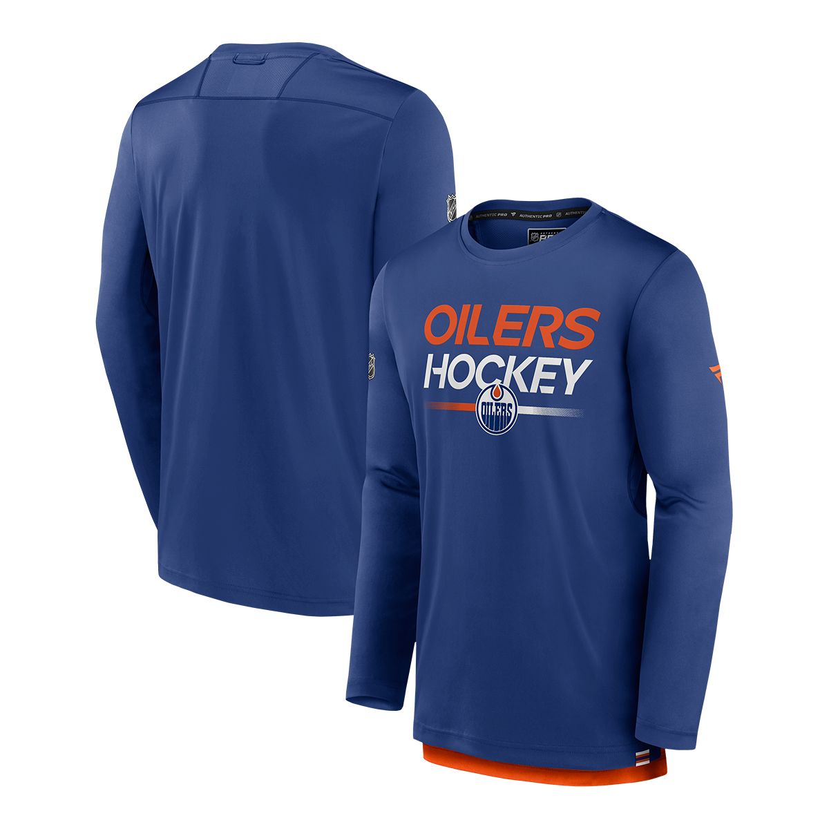 Edmonton Oilers Fanatics Authentic Pro Rink Tech Long Sleeve T Shirt ...