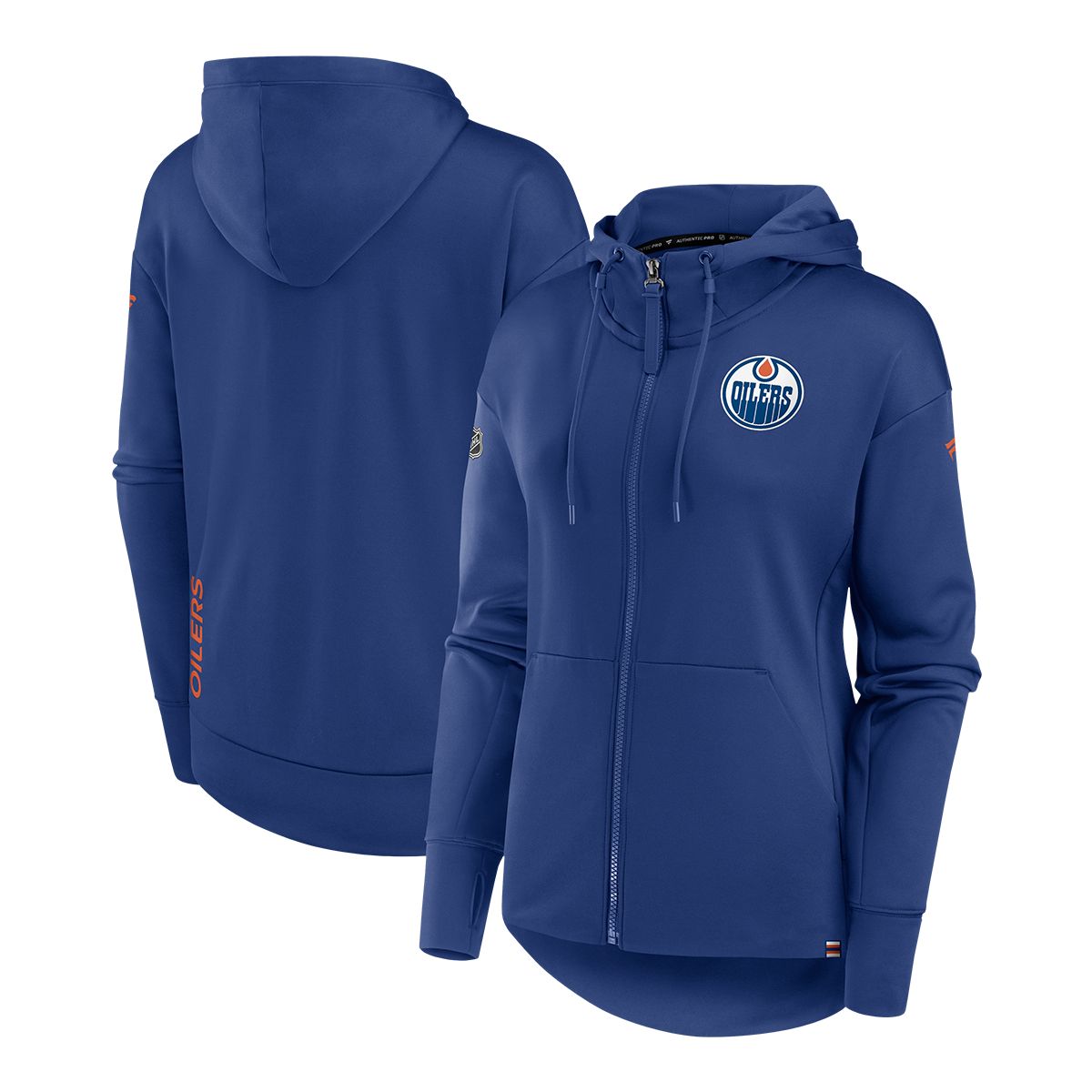 Edmonton Oilers Fanatics Women's Authentic Pro Rink Full Zip Hoodie ...