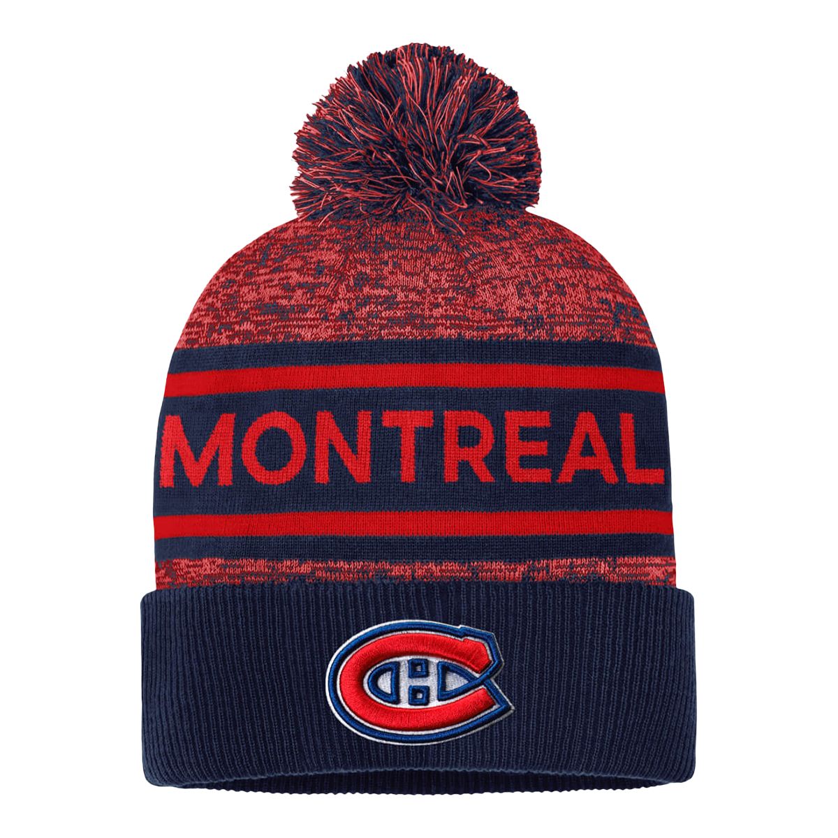 Montreal Canadiens Fanatics Authentic Pro Heathered Cuffed Pom Knit Cap ...