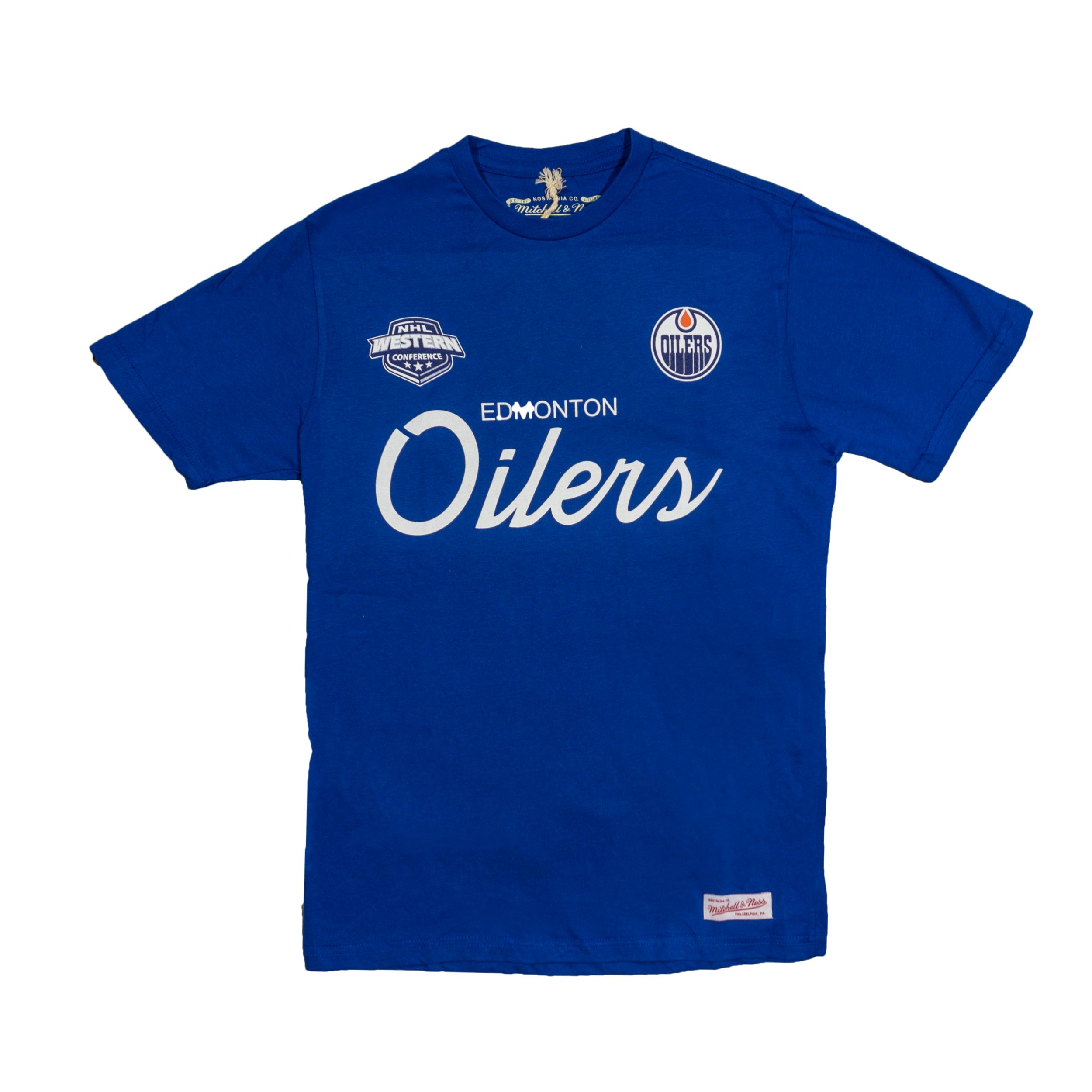 Edmonton Oilers Mitchell & Ness Western Conference Script T-Shirt ...
