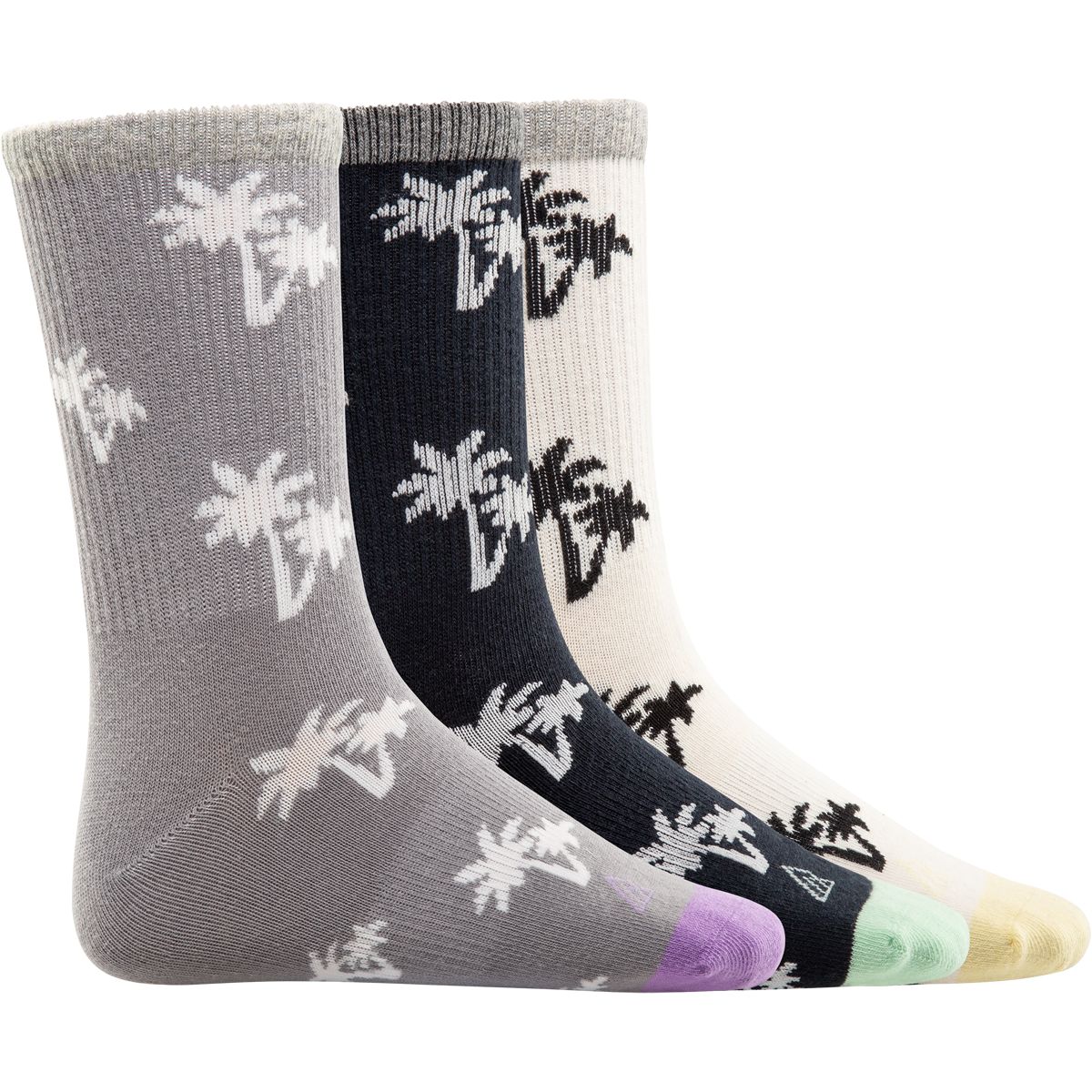 Ripzone Kids' Shiny Palms Crew Socks 3pk | SportChek