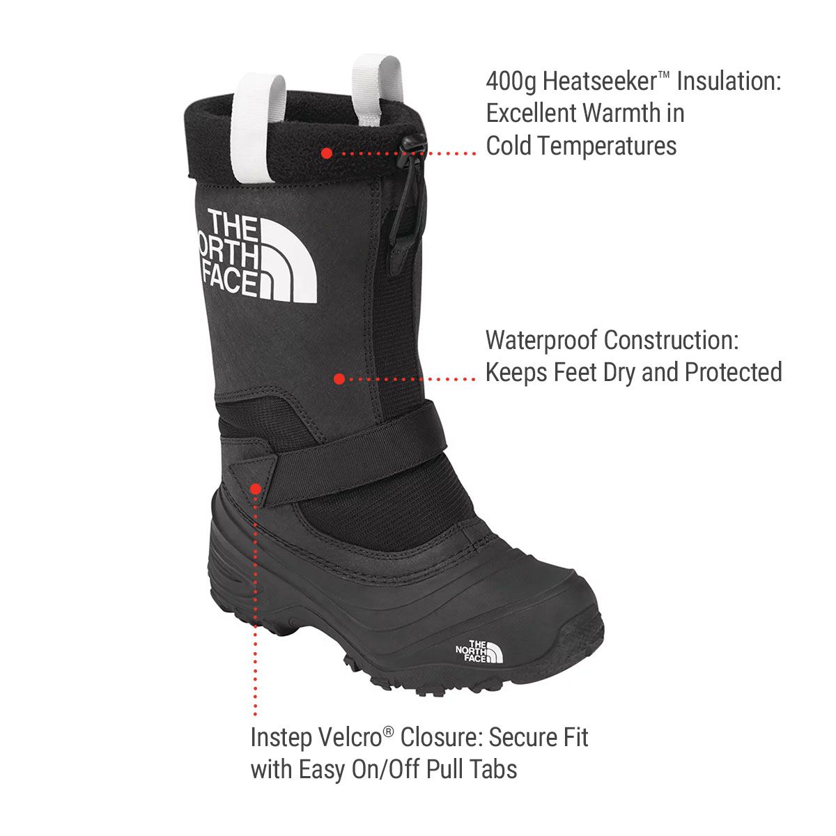 North face kids snow boots store